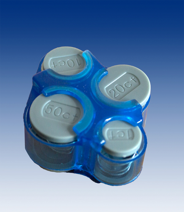 Euro coin organizer/Eurobox/€-box - Colour in grey or blue. Buy it as a ...